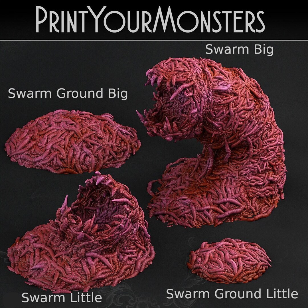 Worms Swarm | Miniature for Painting, Tabletop Game, Dnd, Pathfinder - Etsy