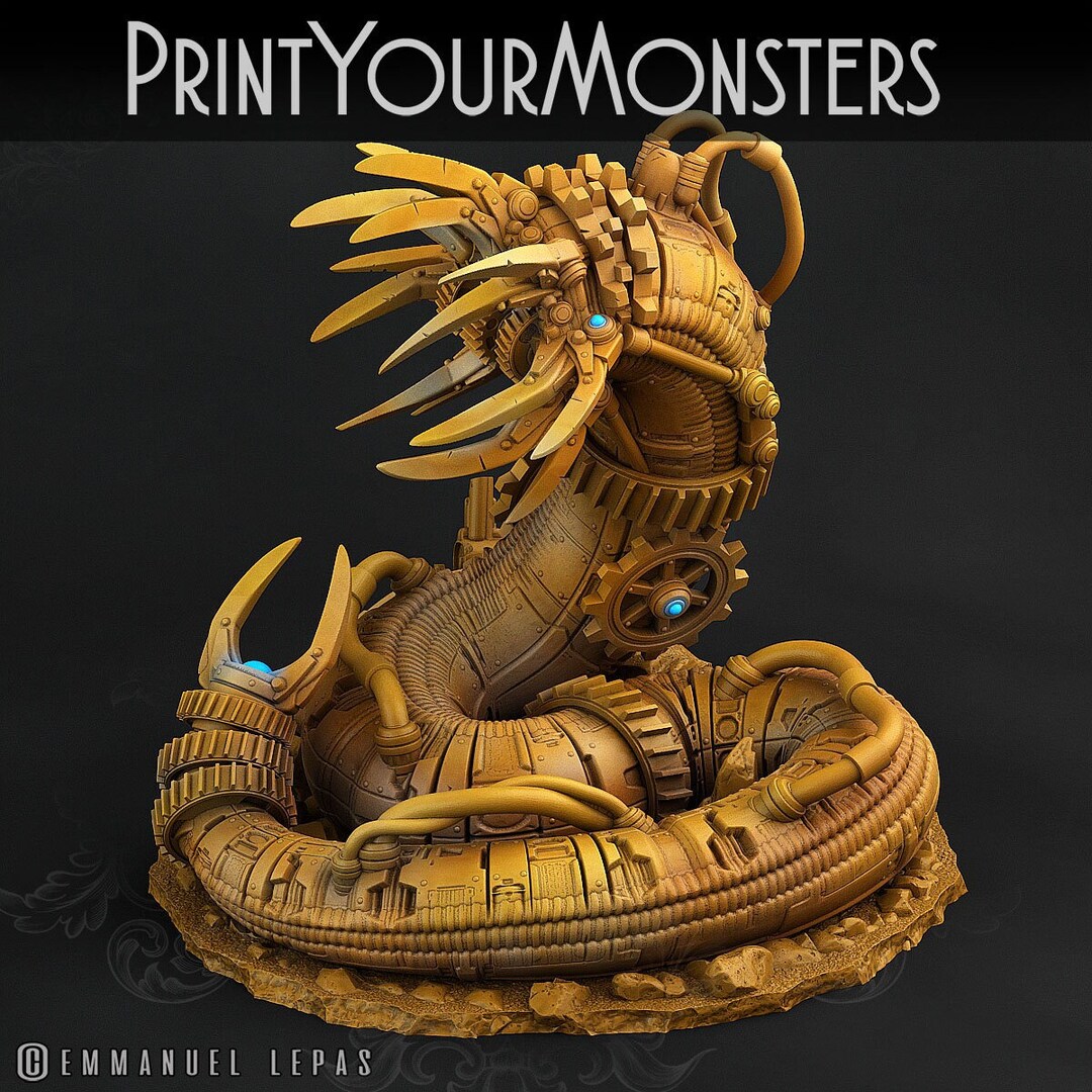 Mechanic Worm | Miniature for Painting, Tabletop Game, Dnd, Pathfinder ...