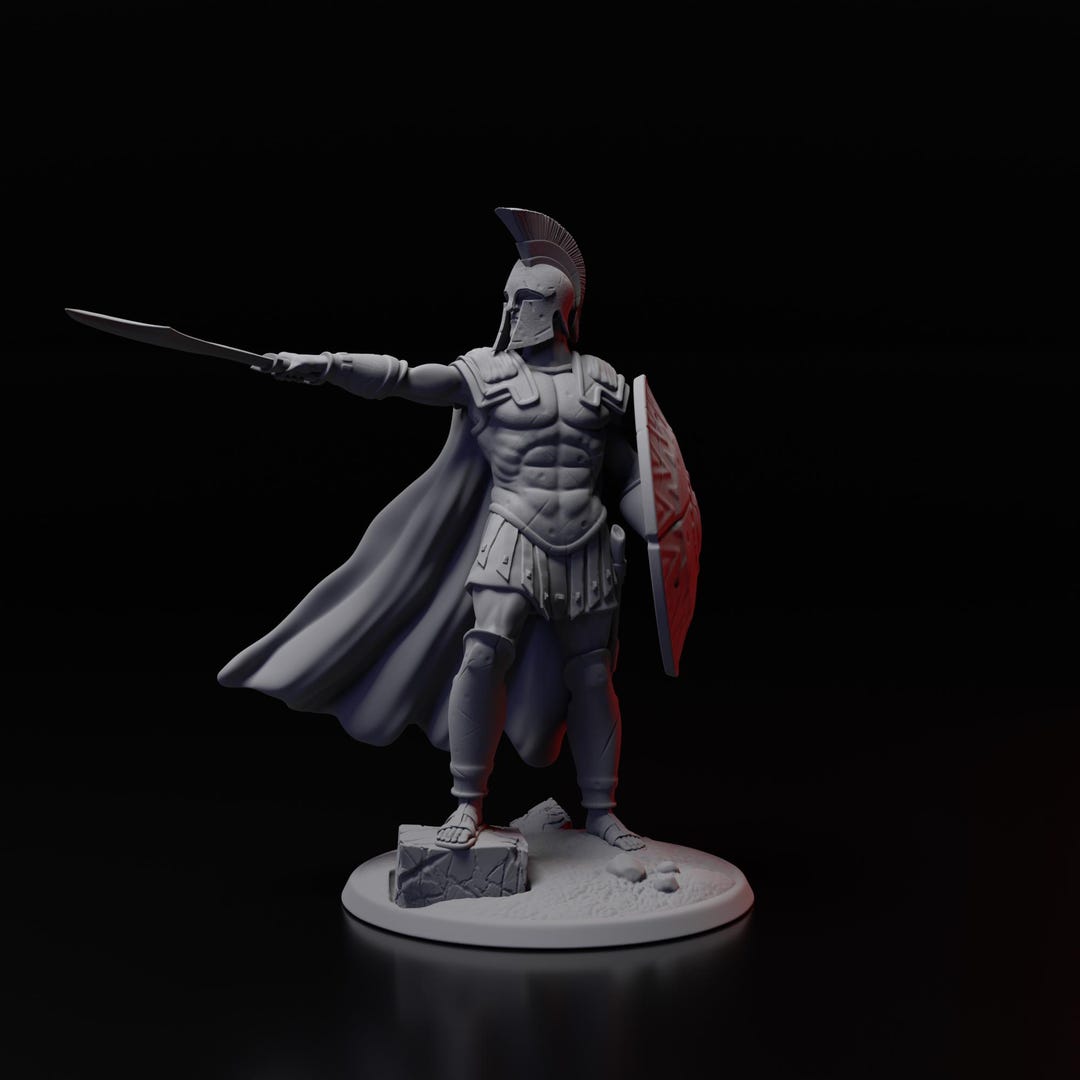 Hoplite Army Chief | 3d Printed Miniature for Painting, Tabletop Game ...