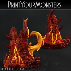 Infernal Magma Ropers | 3d Printed Miniature for Painting, Tabletop ...
