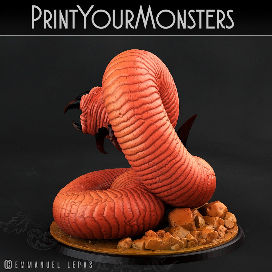 Tomb Grub 3d Printed Miniature for Painting, Tabletop Game, Dnd ...