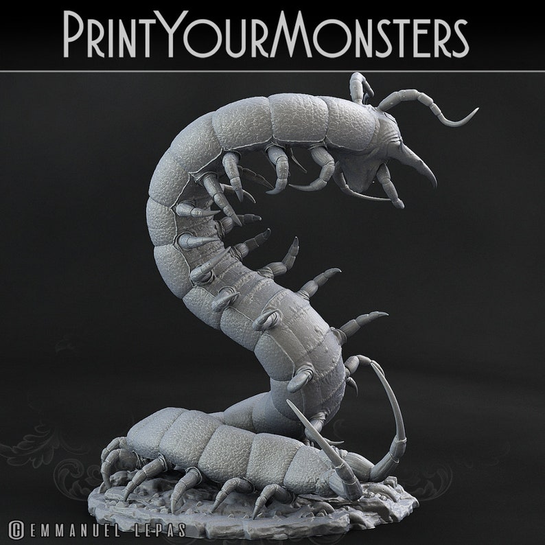 Giant Centipede | 3d Printed Miniature for Painting, Tabletop Game, Dnd ...