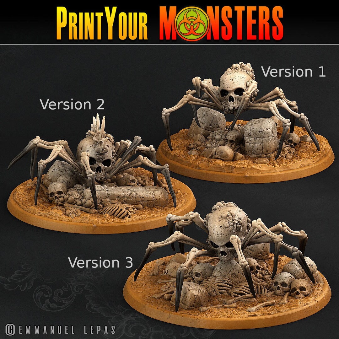 Bone Spiders 5 Versions | 3d Printed Miniature for Painting, Tabletop ...