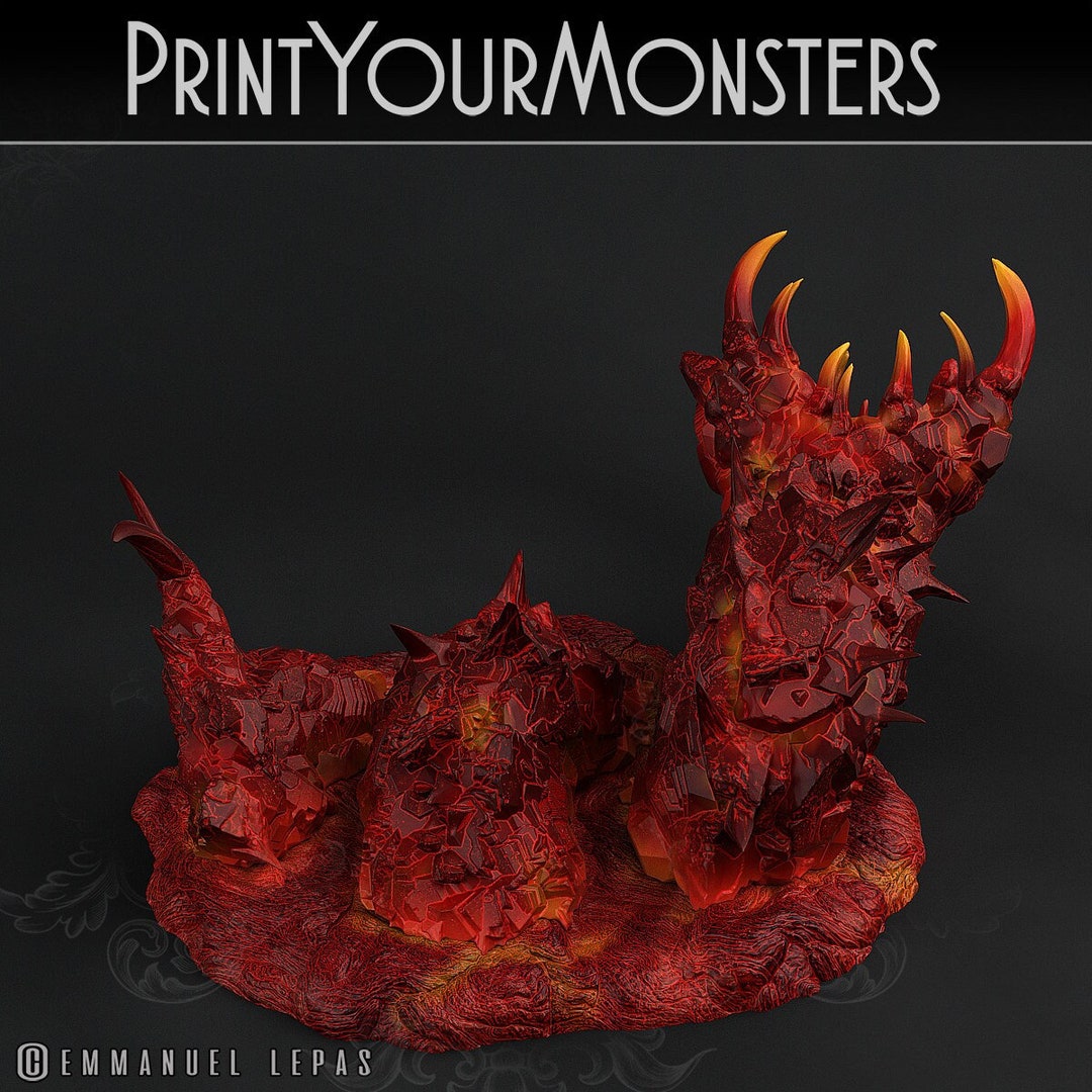 Lava Worm | Miniature for Painting, Tabletop Game, Dnd, Pathfinder - Etsy