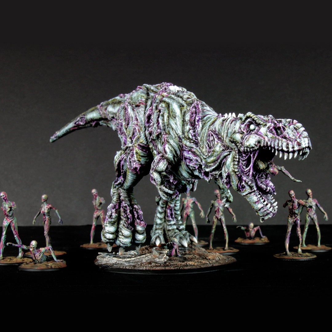 Zombie T-rex | 3d Printed Miniature for Painting, Tabletop Game, Dnd ...