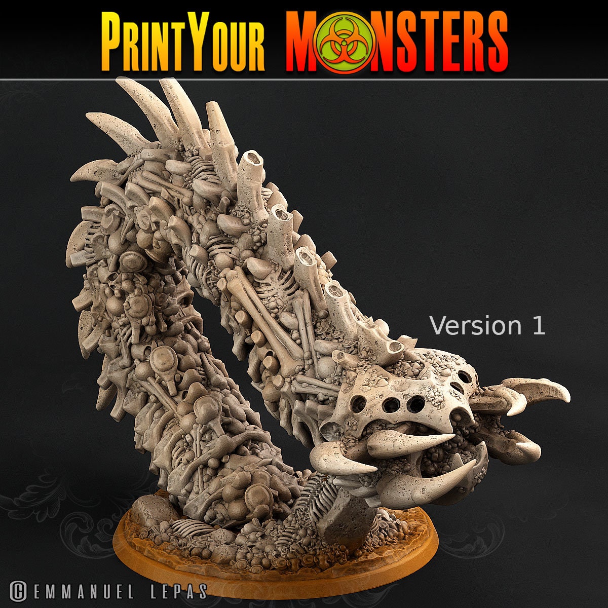 Bone Monsters 3d Printed Miniature for Painting, Tabletop Game, Dnd ...