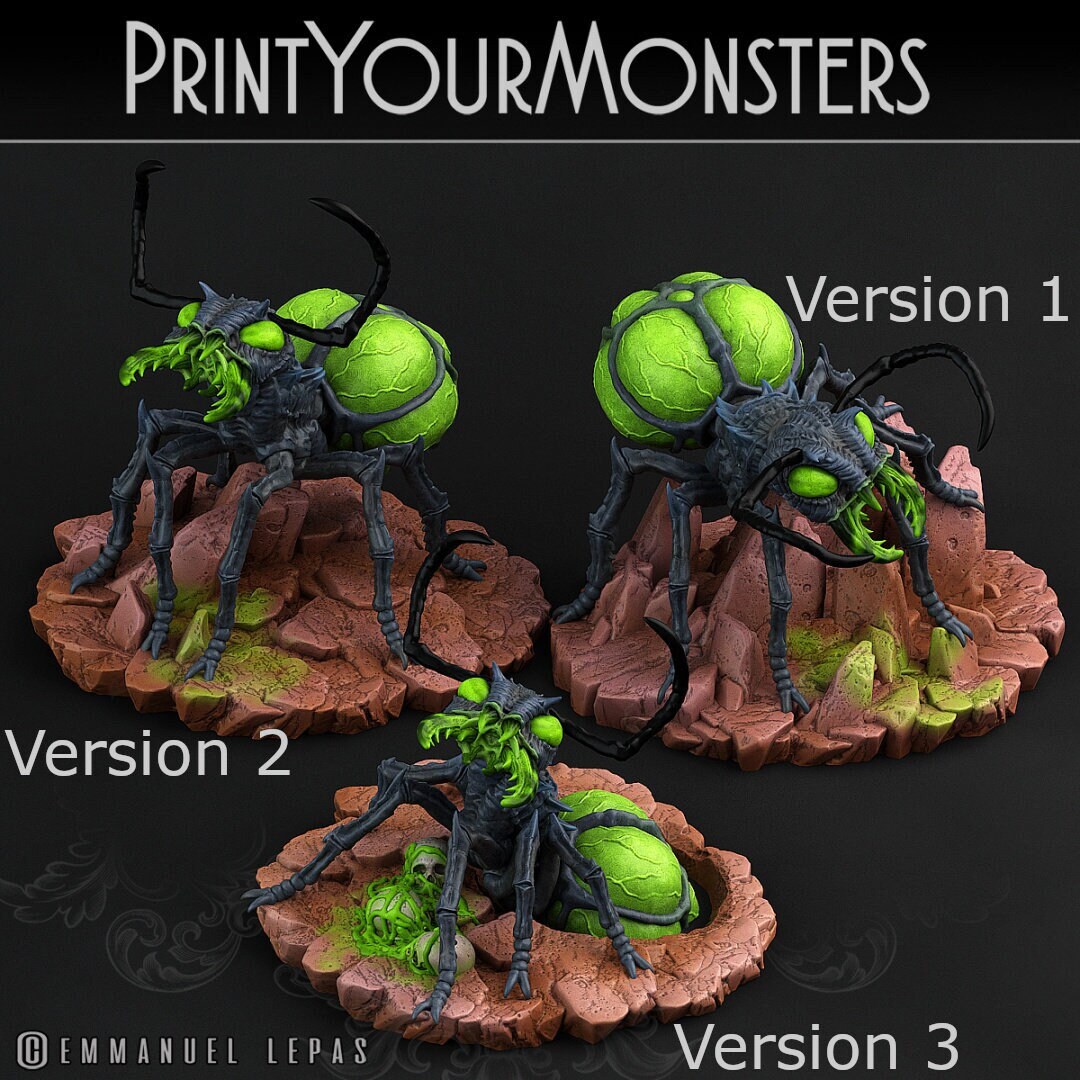 Poisonous Ants 3 Versions 3d Printed Miniature for Painting, Tabletop ...