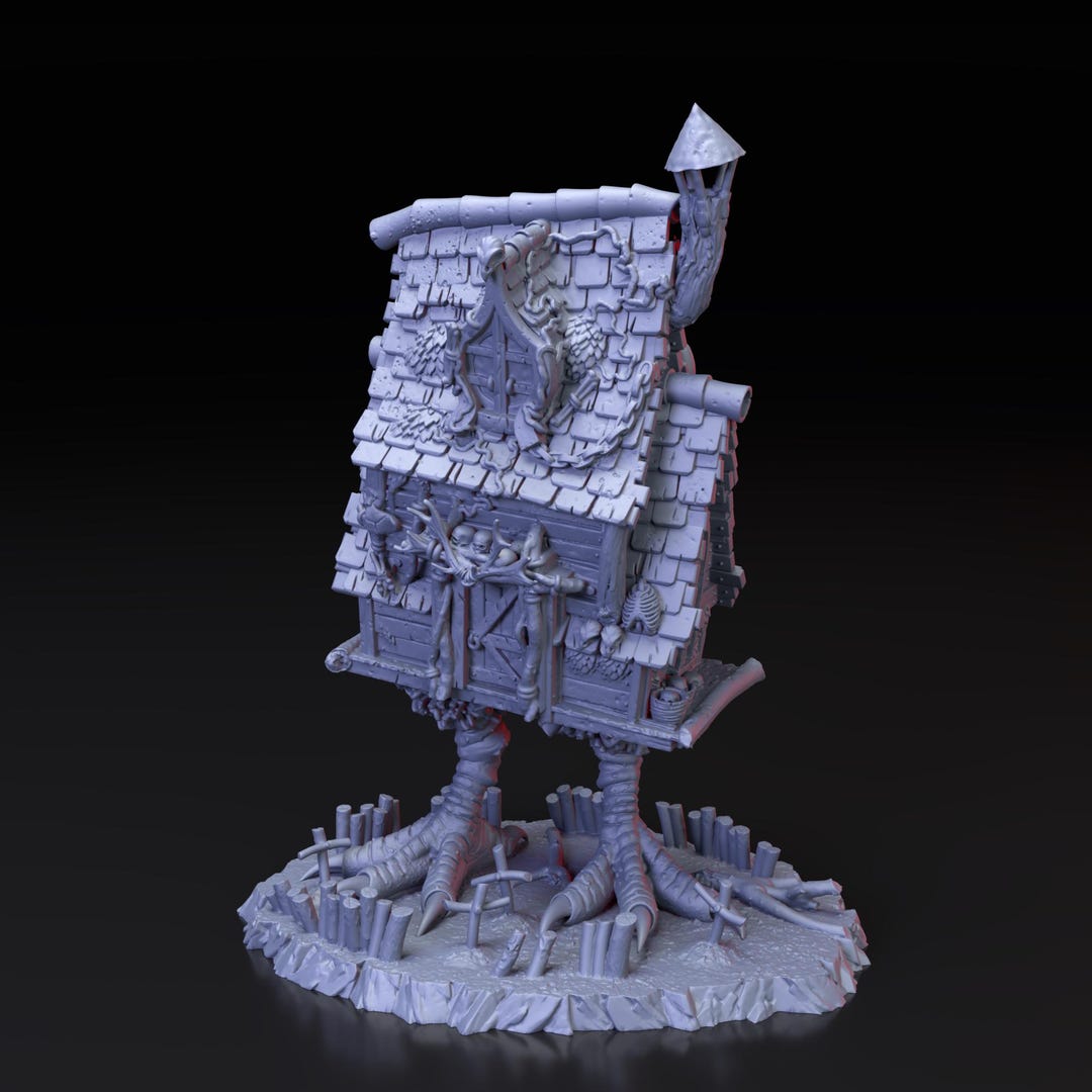 Baba Yaga House | 3d Printed Miniature for Painting, Tabletop Game, Dnd ...