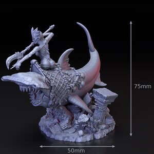 Sharks Riders 2 Versions | 3d Printed Miniature for Painting, Tabletop ...