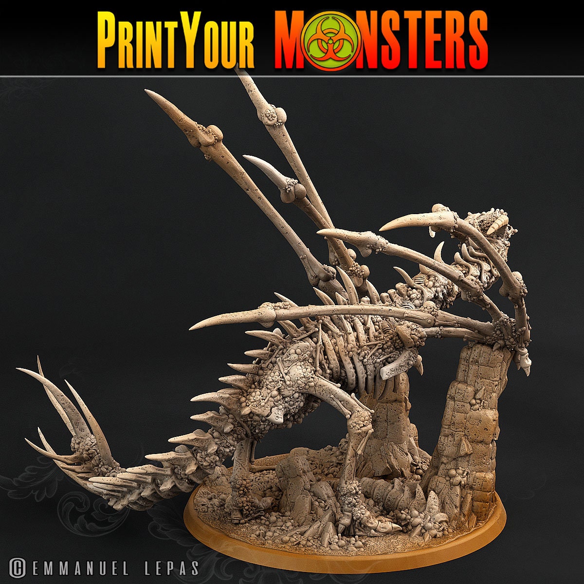 Bones Dragon 2 Versions 3d Printed Miniature for Painting, Tabletop ...