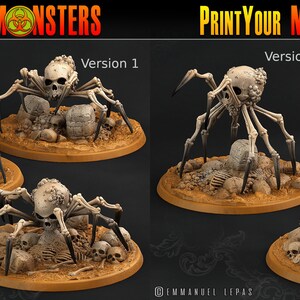 Bone Monsters | 3d Printed Miniature for Painting, Tabletop Game, Dnd, Pathfinder, Zombicide ...