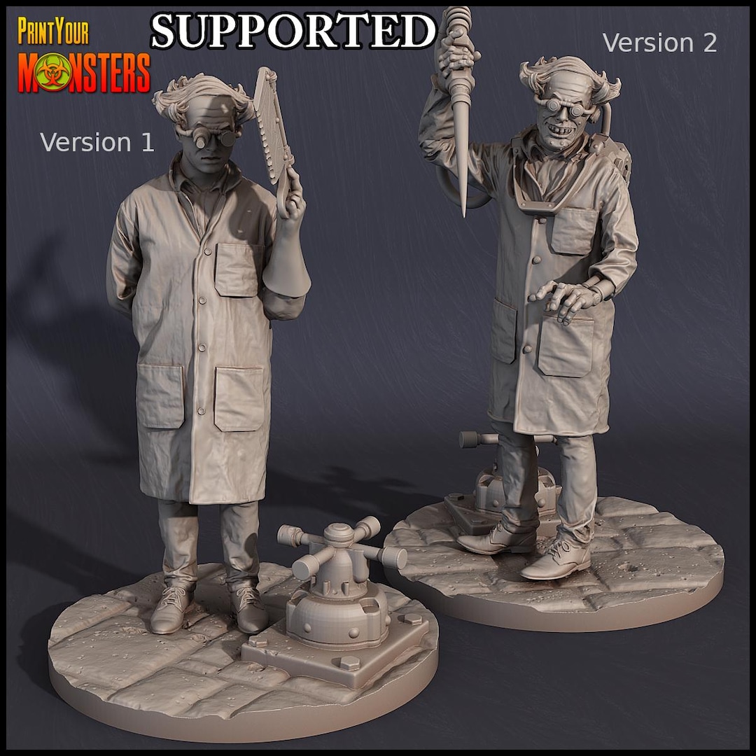 Dr Richler Mad Scientist | 3d Printed Miniature for Painting, Tabletop ...