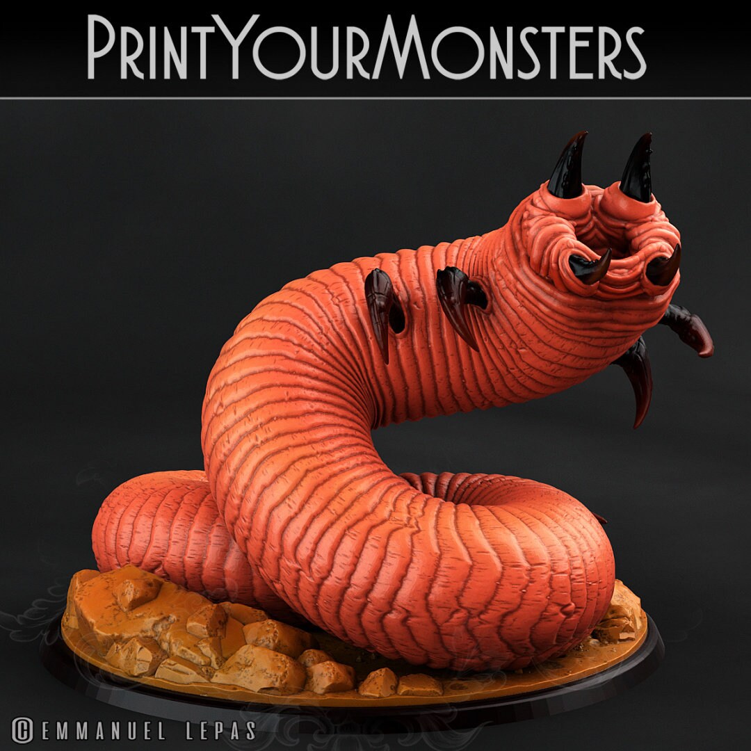 Tomb Grub 3d Printed Miniature for Painting, Tabletop Game, Dnd ...