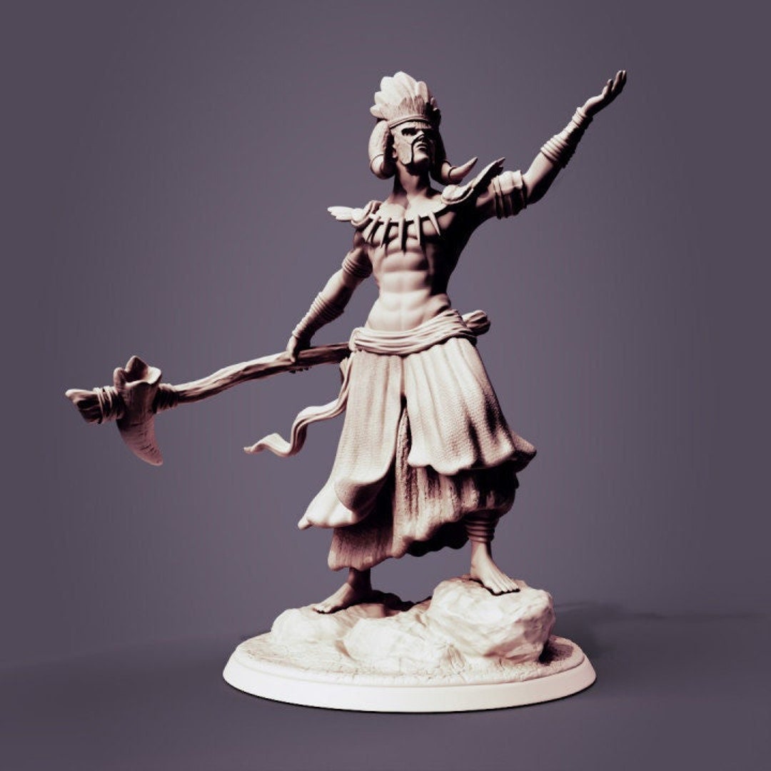 Shaman | 3d Printed Miniature for Painting, Tabletop Game, Dnd ...