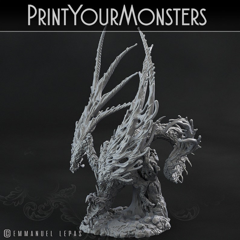 Infernal Magma Dragon | 3d Printed Miniature for Painting, Tabletop ...