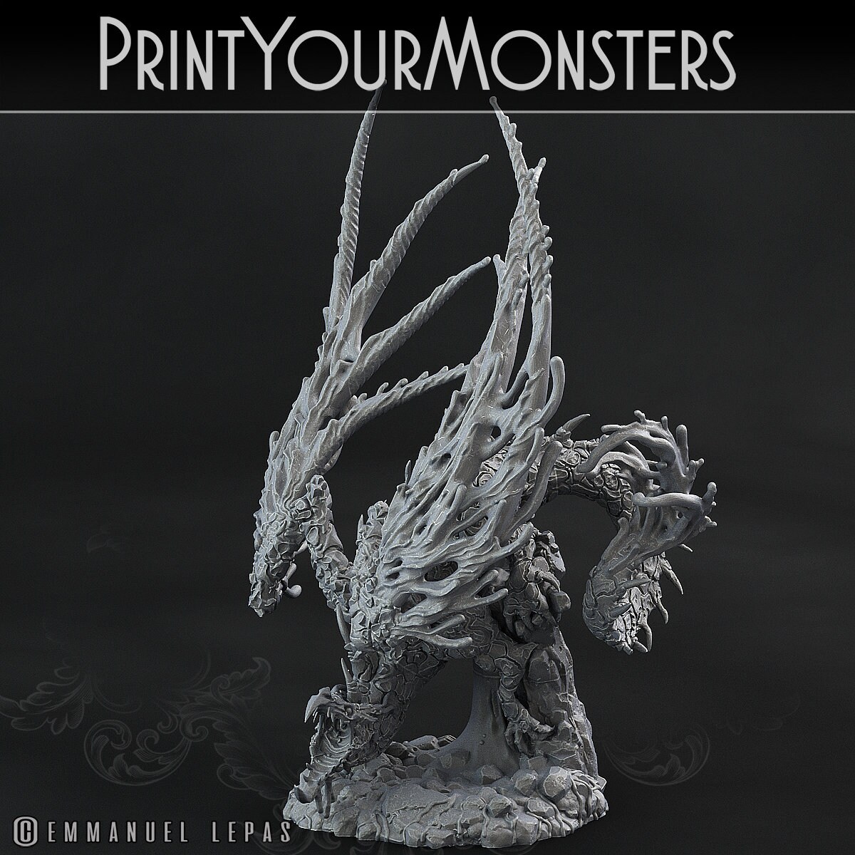 Infernal Magma Dragon 3d Printed Miniature for Painting, Tabletop Game ...