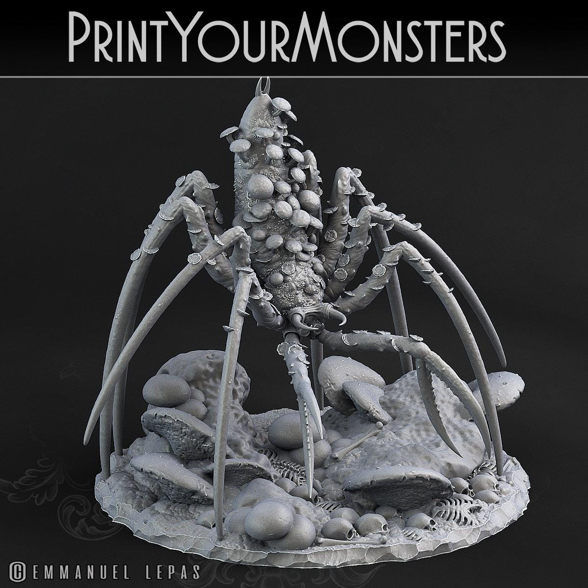 Dancing Toadstool Spider | 3d Printed Miniature for Painting, Tabletop ...