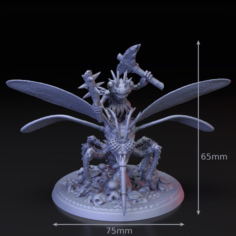 Giant Mounted Mosquito | 3d Printed Miniature for Painting, Tabletop ...