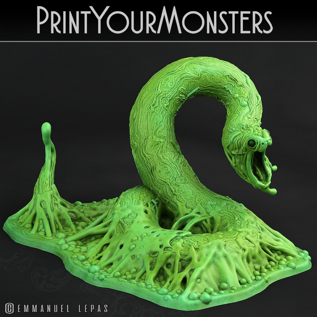 Viper Ooze | 3d Printed Miniature for Painting, Tabletop Game, Dnd ...