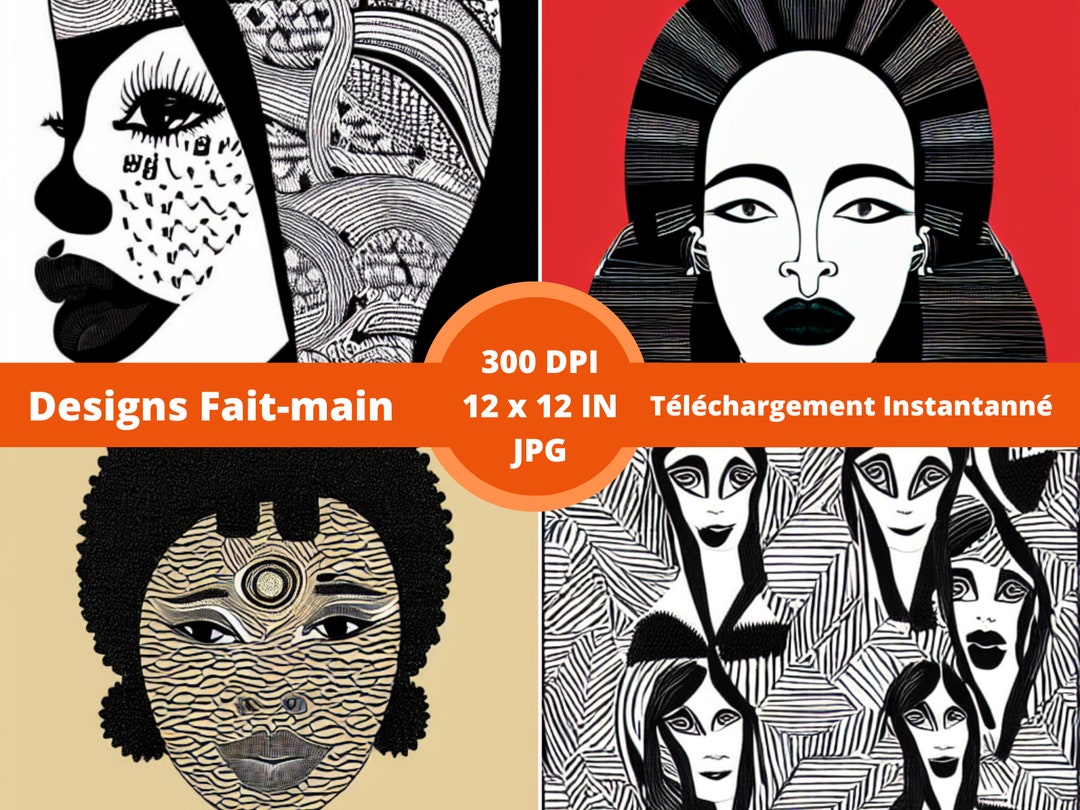 African Designs Digital Scrapbook Projects Black Women Face Design ...