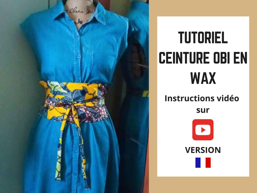 Obi Belt Sewing Tutorial in Pagne | Sewing Pattern to Download | DIY ...