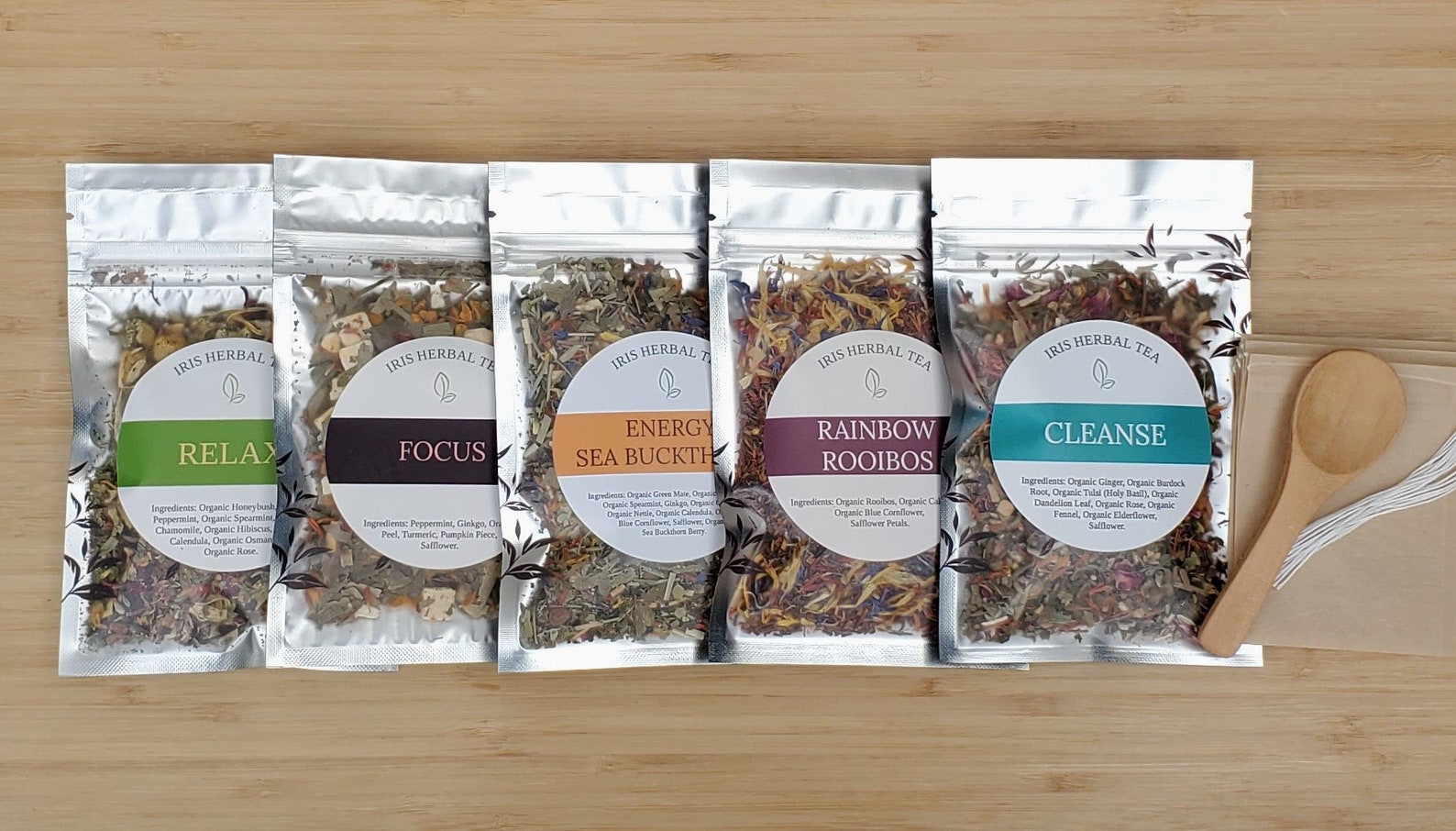 TEA SAMPLES - 5pack With Small Spoon and 10pcs Tea Bags - Etsy