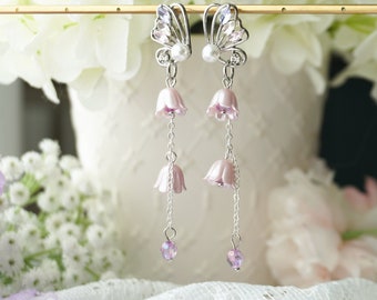 Fairy Wing Dangle Earrings, Fairycore Jewellery, Butterfly Earrings, Elegant Bridal Earrings ...