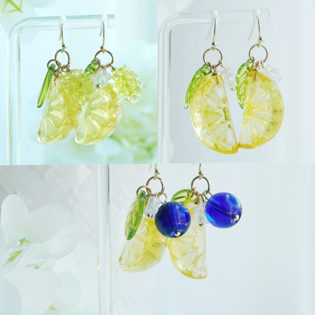 Lemon Earrings Yellow Orange Earrings Cute Fruit Earrings Food Earrings ...