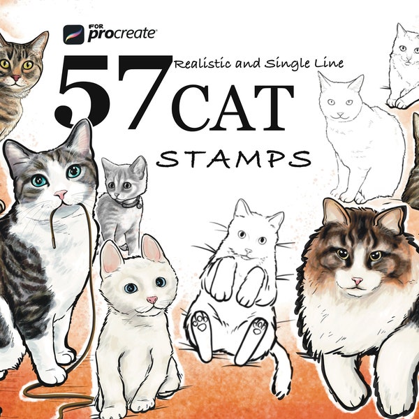 Cat Digital Stamp - Etsy