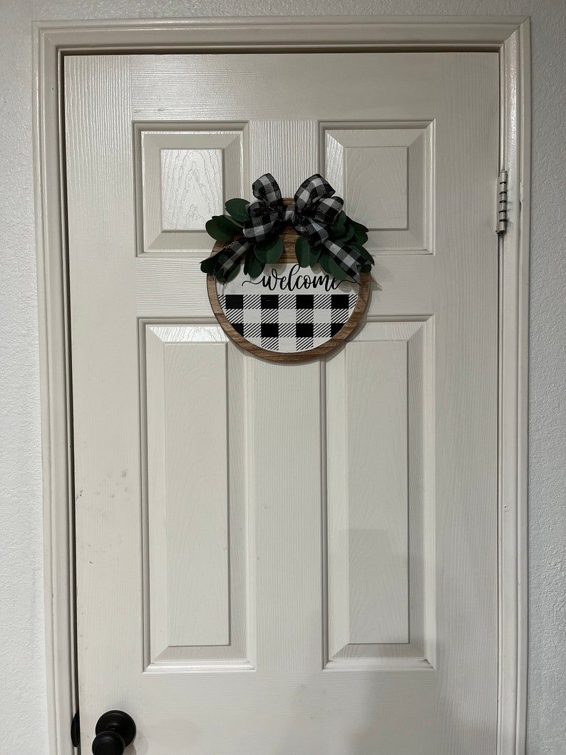 Buffalo Plaid Welcome Sign - Etsy