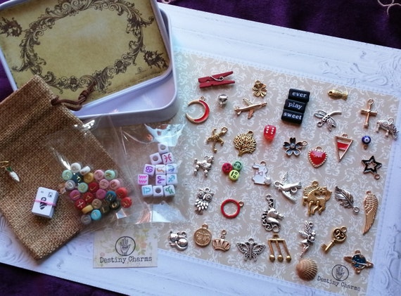 SET OF 37 AMULETS Amulets Letters Zodiac Signs Mini | Etsy