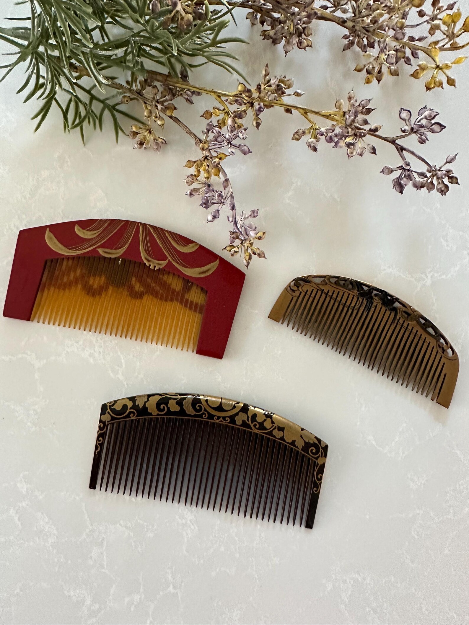 50’s Vintage Japanese Hair Comb, Geisha Wooden Hair Brush - Etsy