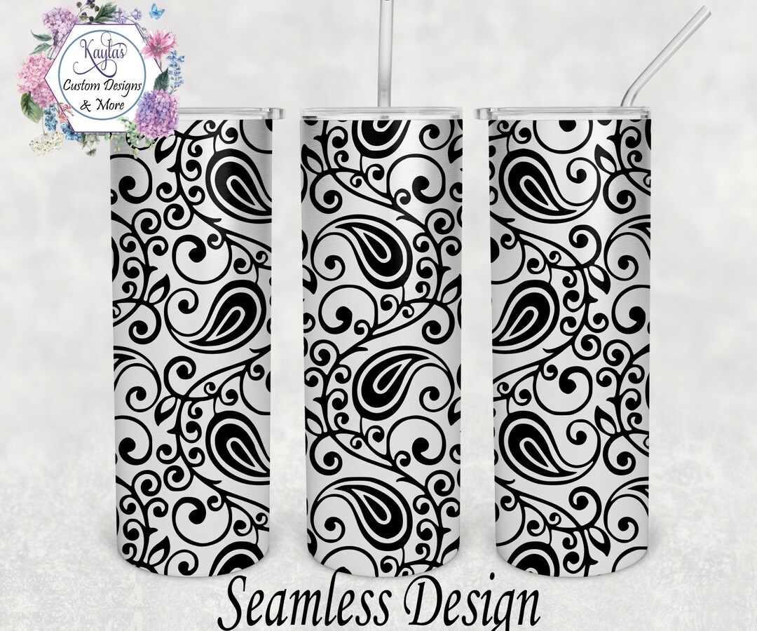 Paisley Tumbler Template, Tumbler Wrap Double Sided Tape, SVG, DXF ...