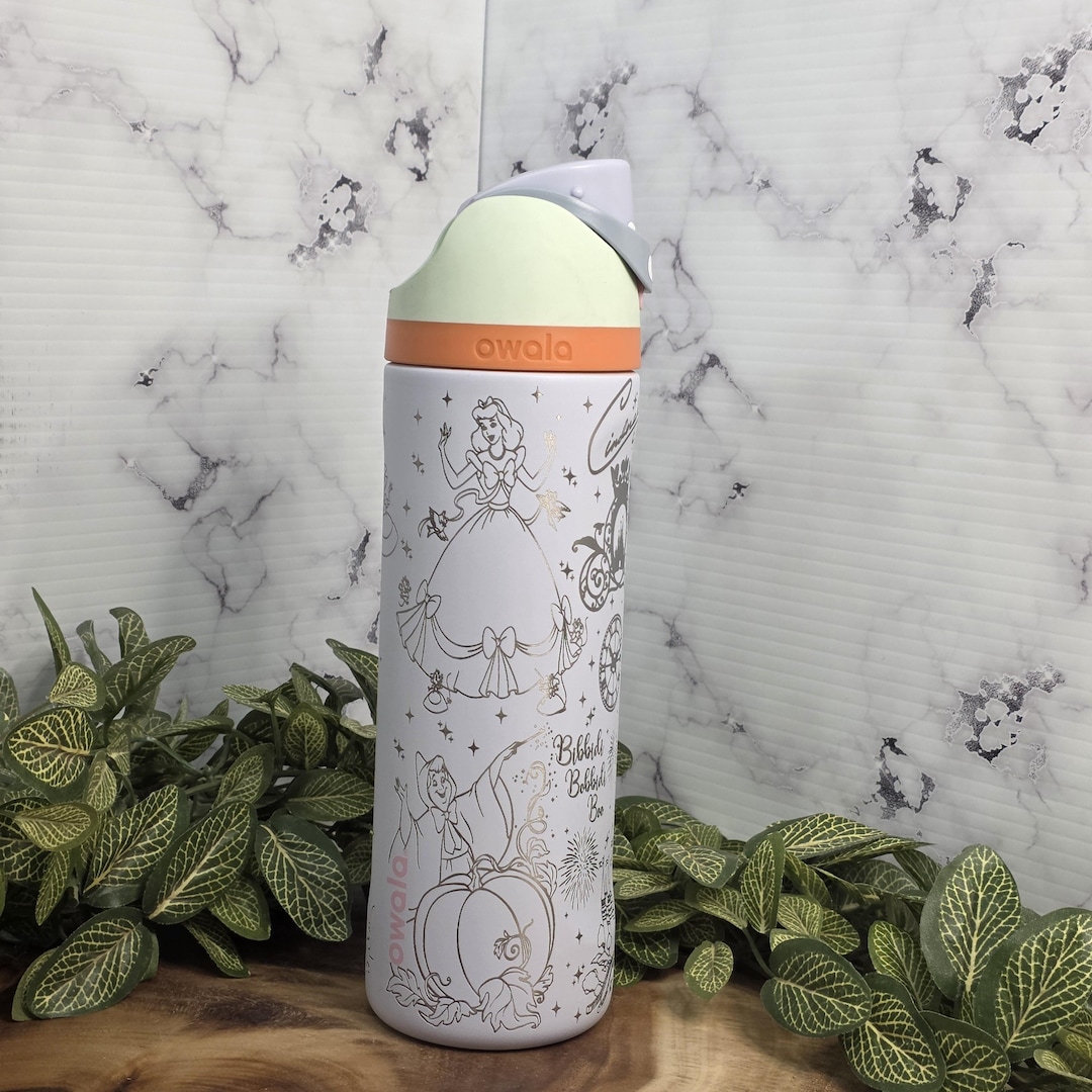 Cinderella Princess Laser Engraved Owala Tumbler Personalized Stainless ...