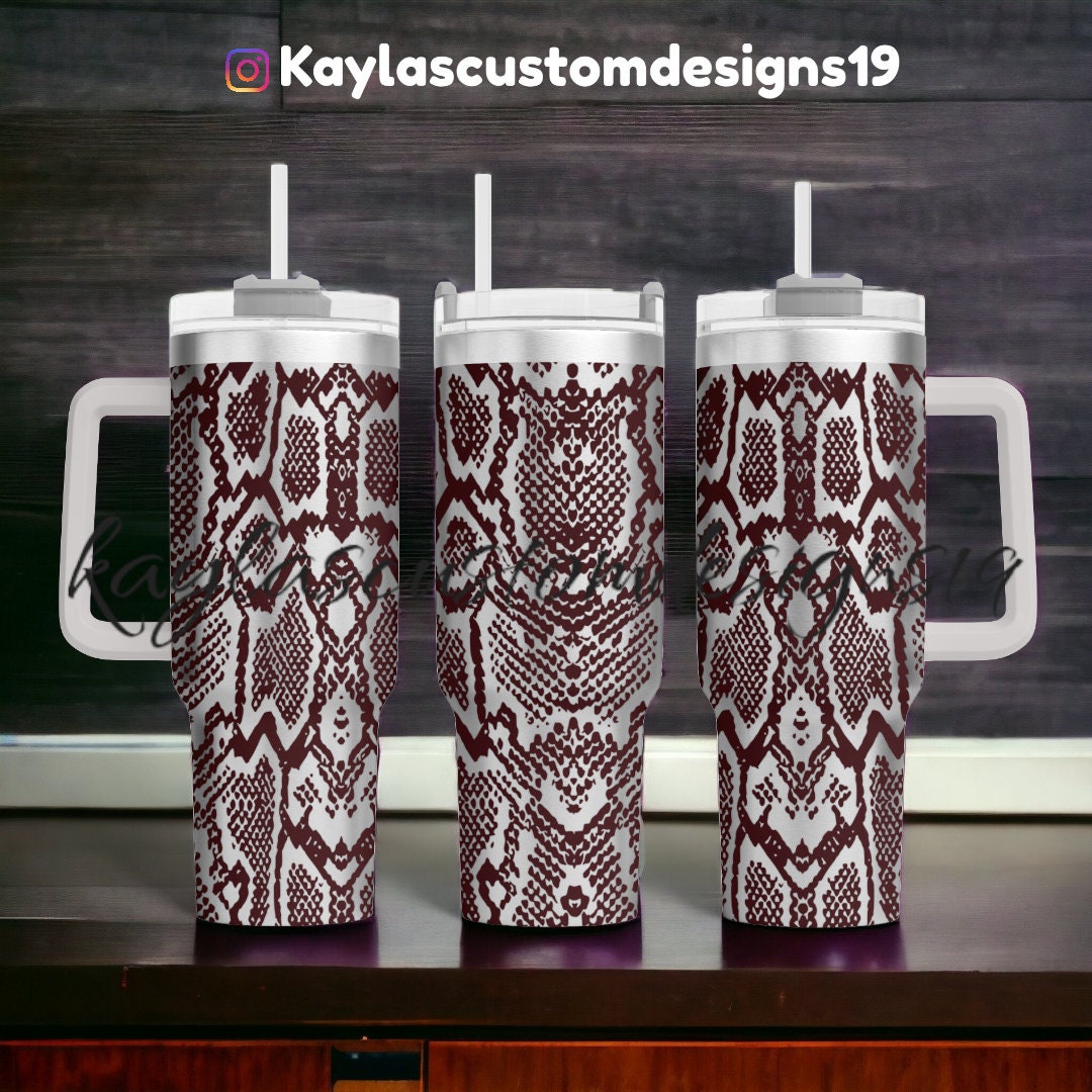 Snake Skin 40oz Tumbler Template, SVG, DXF, Laser Engrave Template ...