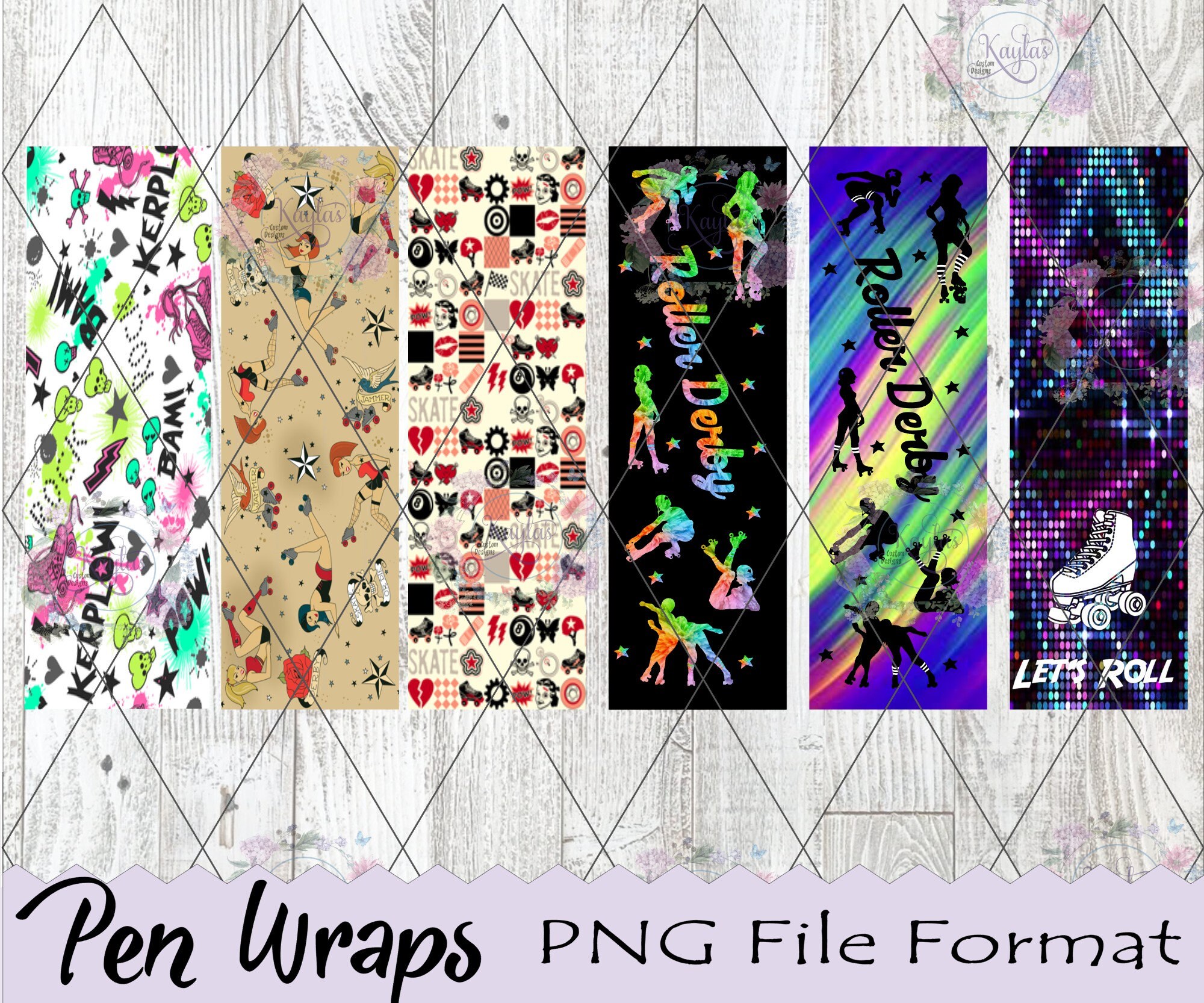 Roller Derby Pen Wraps Roller Girls Tough Girls Skating - Etsy