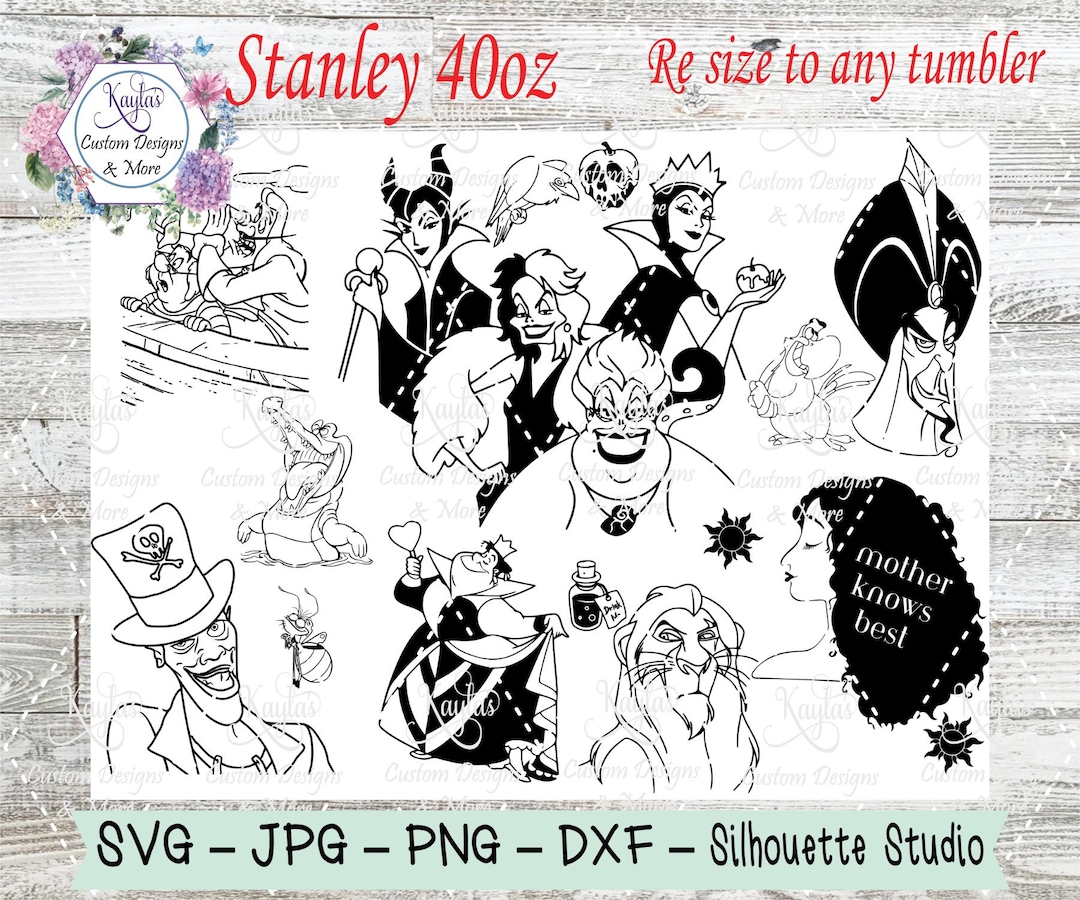 Villain Characters Tumbler Template: Stanley 40oz, SVG DXF (digital ...