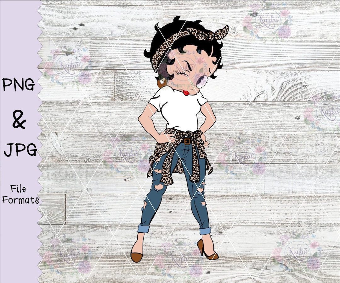 Betty Boop With Leopard Print Jacket, PNG, JPG, Sublimation, Waterslide ...