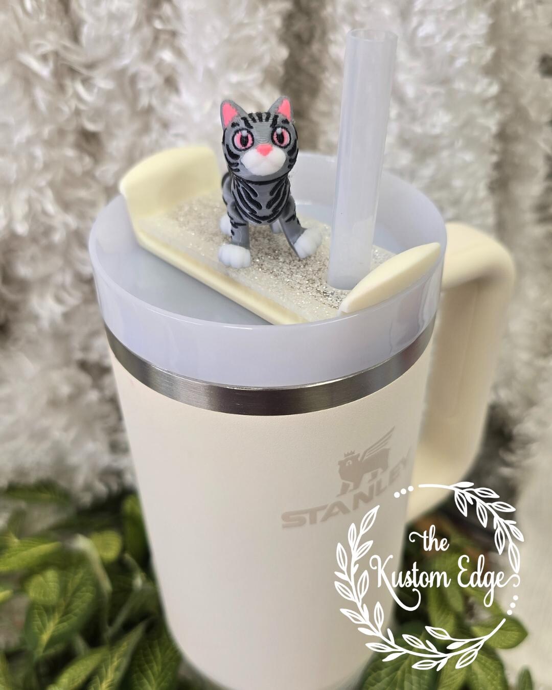 Grey Kitty Stanley Topper, 3D Printed Tumbler Topper, 30oz, 40oz ...