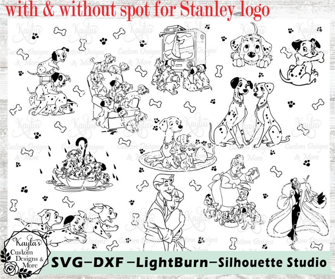 Dalmatian Cartoon Template, 40oz 30oz Stanley Template, Dupe Template ...