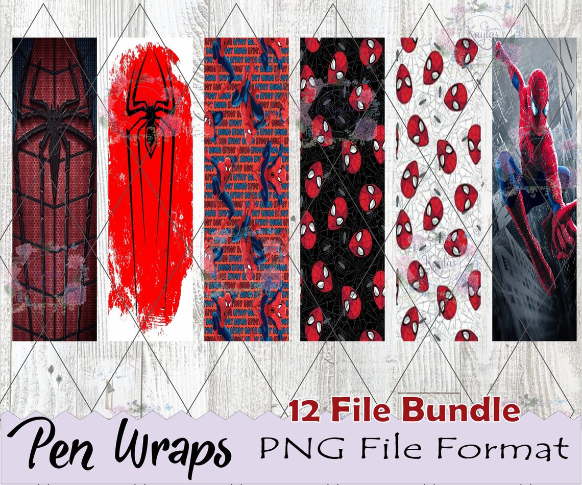 Spider Pen Wraps Super Hero Pen Wraps Spider Guy PNG - Etsy