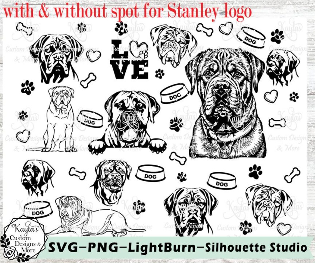 Mastiff Lover Tumbler Wrap, Bull Mastiff, French Mastiff Laser Engraved ...