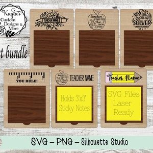 Teacher Sticky Note Pad Holder, SVG, Laser Ready Cut Files, Digital ...