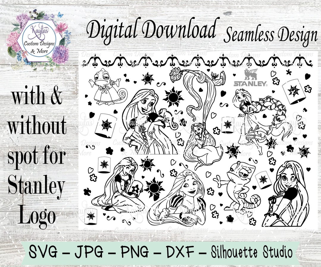 Rapunzel Tumbler Template: Laser Cut Files SVG PNG (digital Download ...