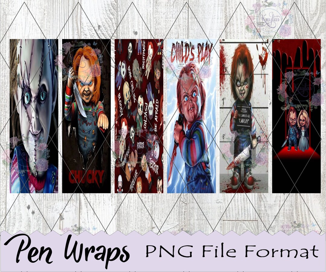 Chucky Pen Wrap, Halloween Pen Wrap, Scarry Movie Pen Wraps, PNG ...