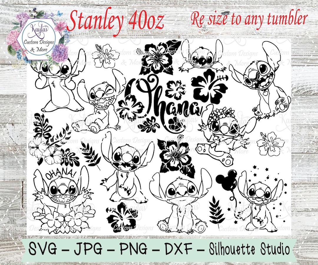 Stitch Tumbler Template, 40oz Stanley Template, SVG, DXF, Laser Engrave ...