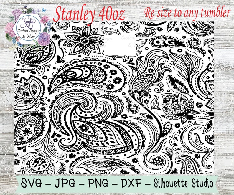 Paisley Tumbler Template, Any Size Tumbler, 40oz Tumbler Template, SVG ...