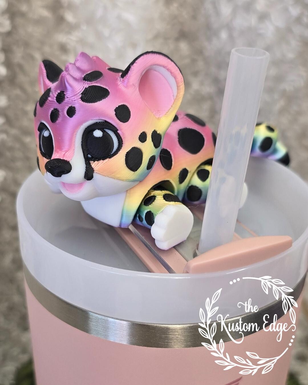 Rainbow Leopard Stanley Topper: 3D Printed Tumbler Accessory (30oz ...