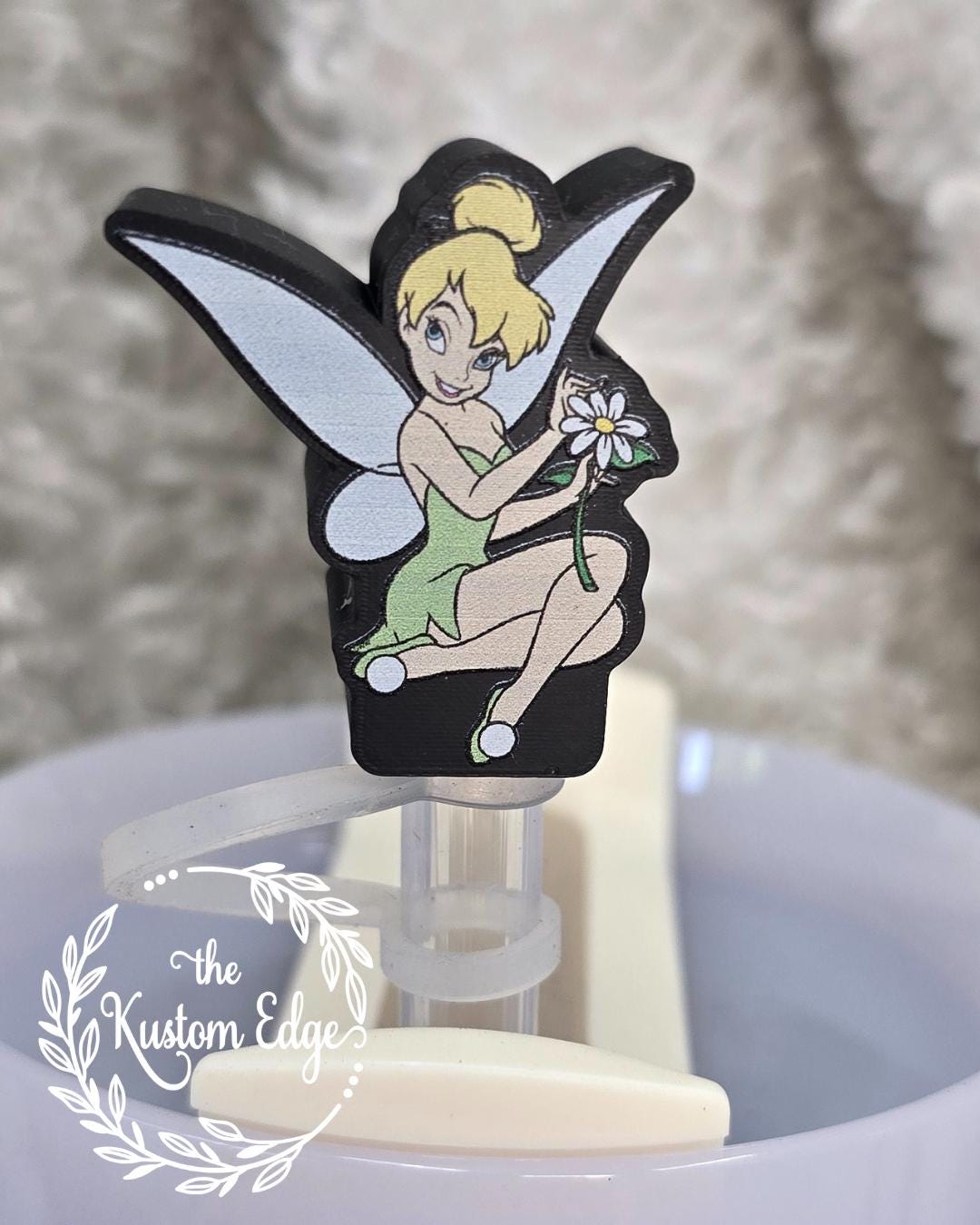 3D Printed Tinkerbell Straw Topper: Stanley Cup Fairy Charm, Tumbler ...