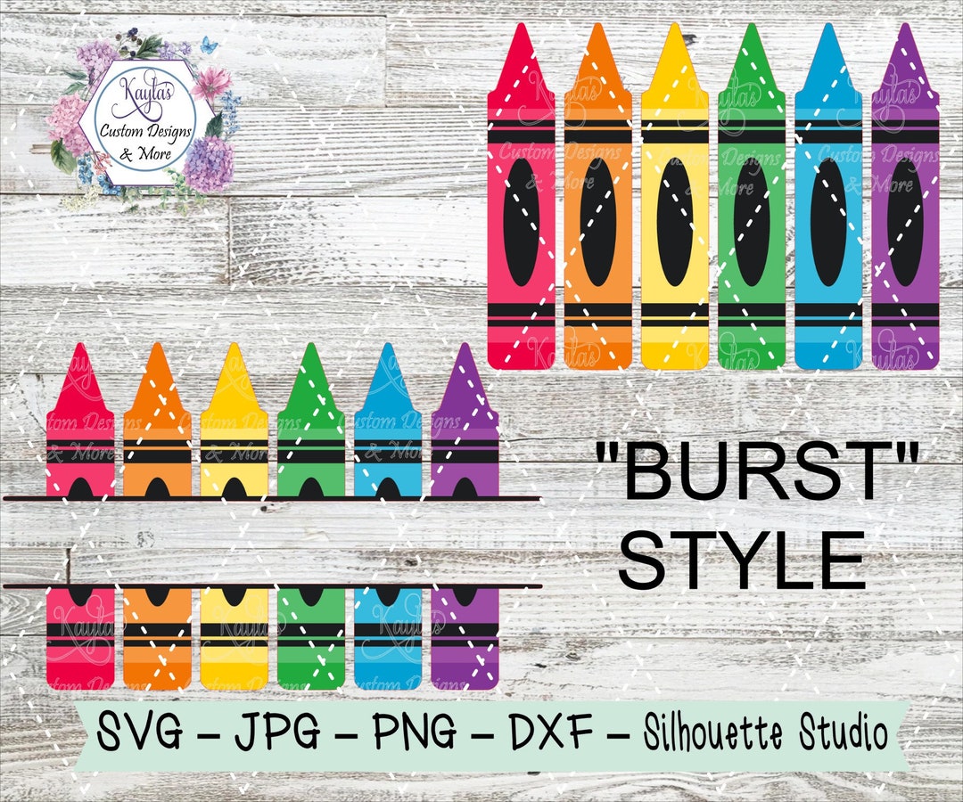 Crayon Burst Template Crayon Monogram Burst Template for - Etsy